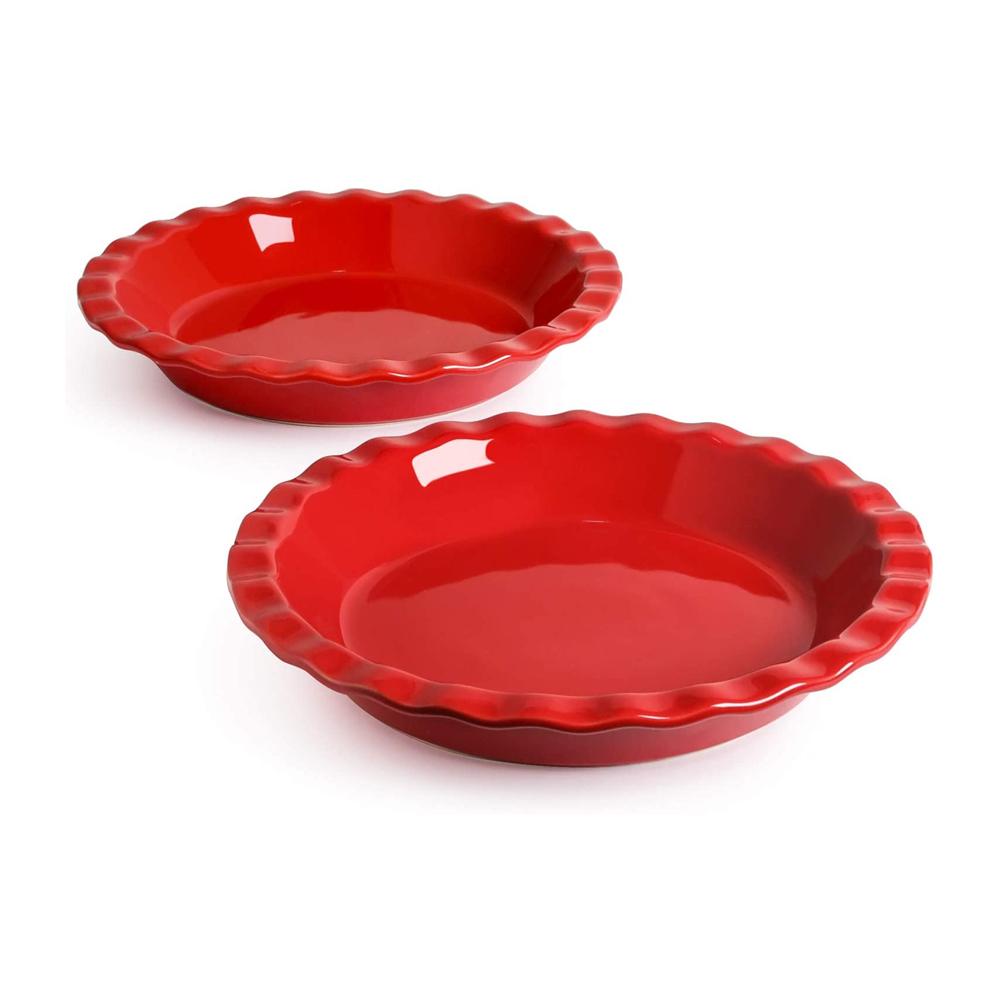 White Ceramic Stoneware Pumpkin Dish Pie Pan Dongsheng